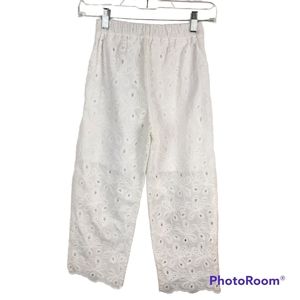 Zara | Bottoms | Zara Girls White Embroidered Pants | Poshmark